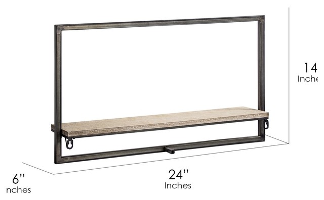 Rustic Hanging One Shelf Rack - Industrial - Display And Wall Shelves ...