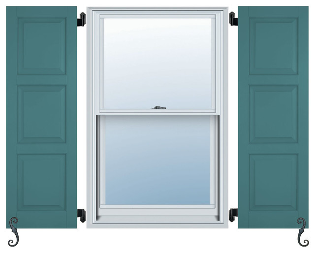 12"W Classic 3 Equal Panel, Raised Panel Shutters, 64" Height ...