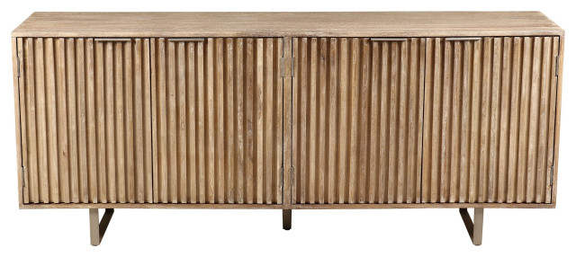 Dayton 72"Mid-Century Modern Sideboard, Channeled Mango Wood ...