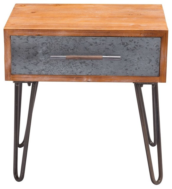 Country Farm Accent Side End Table Console, Antique Style, Galvanized ...
