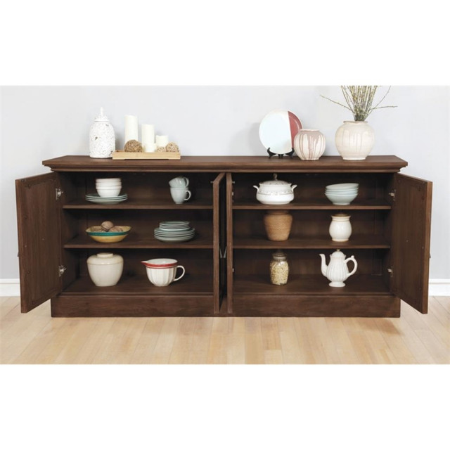 Coaster Brockway Transitional Wood Cove 4-door Server in Antique Java and Brown - Transitional ...