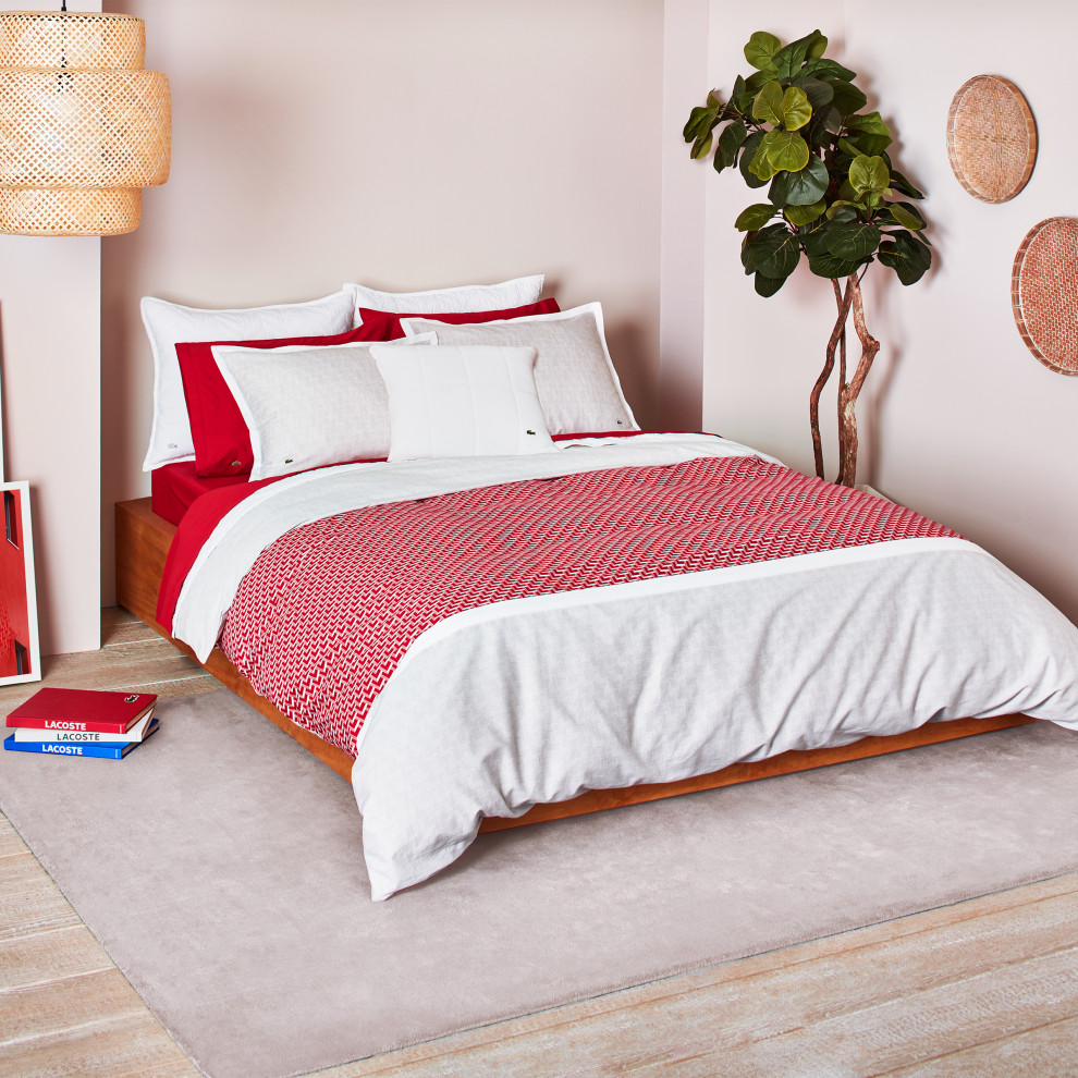 Lacoste Drive Comforter Set, Red, Full/Queen - Contemporary ...