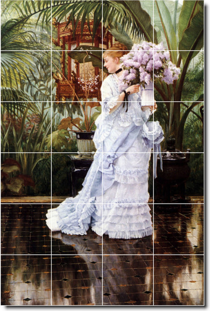 James Tissot Women Painting Ceramic Tile Mural #125, 17" Wide x 25.5 ...