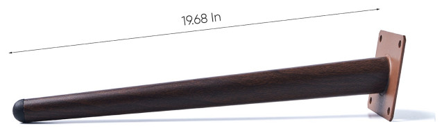 Round Steel Dark Wood Slanted Legs Heavy Duty, 20"H, Set of 1 - Table ...