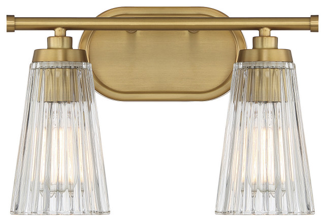 Chantilly 2-Light Bathroom Vanity Light, Warm Brass - Transitional ...