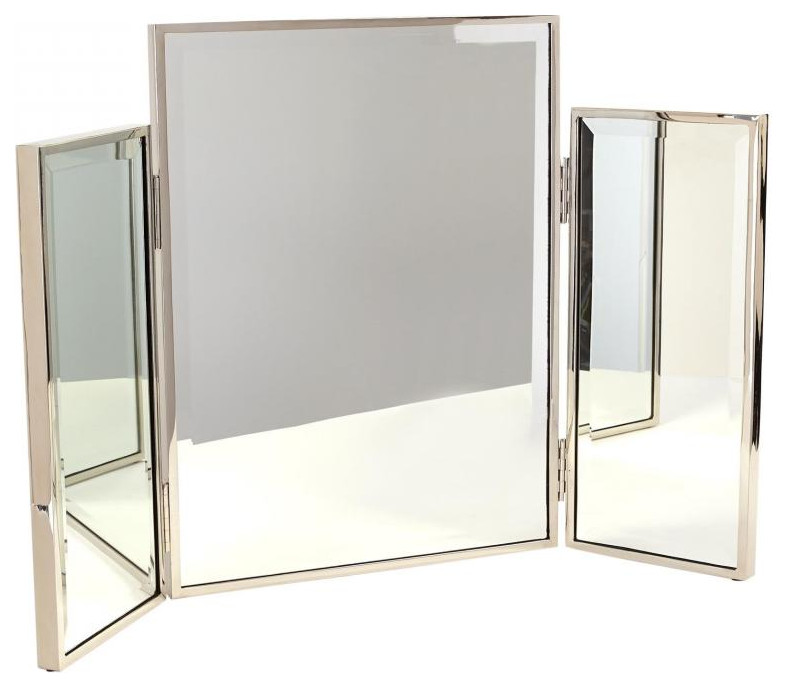 Tri-Fold Nickel Vanity Mirror - Contemporary - Wall Mirrors - by ...