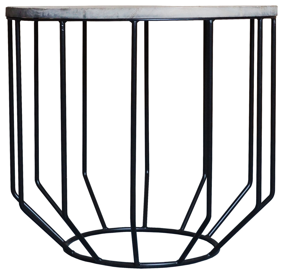 Syracuse Side Table, Metal Base - Industrial - Side Tables And End ...