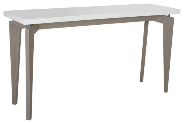 Foster Retro Lacquer Floating Top Console, White/Gray - Transitional ...