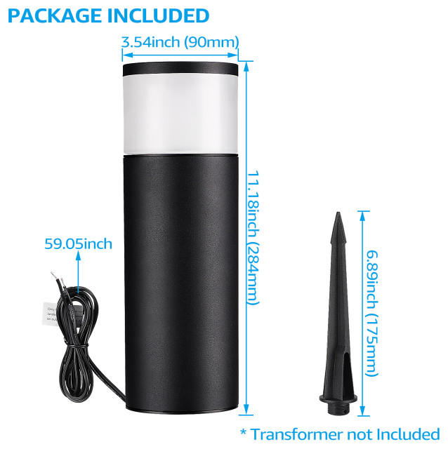 Leonlite Stille 8-Pack 5W Waterproof LED Pathway Light, Matte Black ...