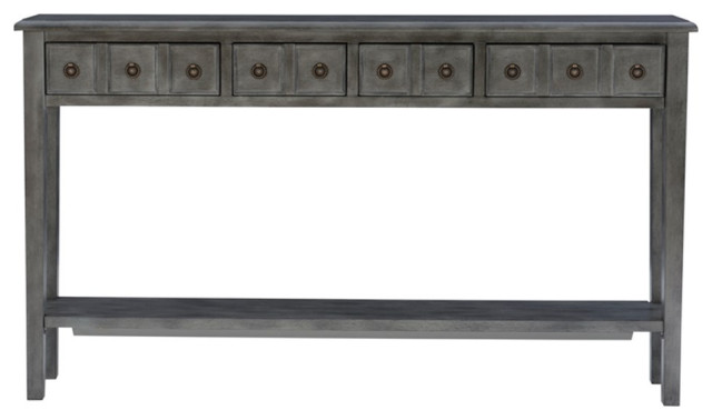 Linon Sadie Long Wood Console Table in Cream - Contemporary - Console ...