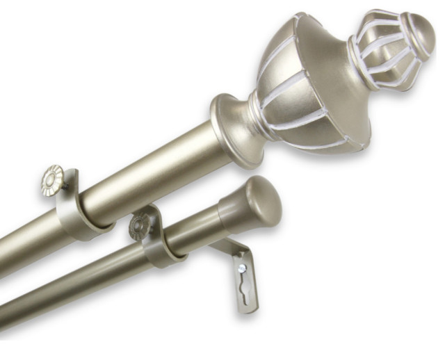 Jacob 1" Double Curtain Rod, 48-84" - French Country - Curtain Rods ...