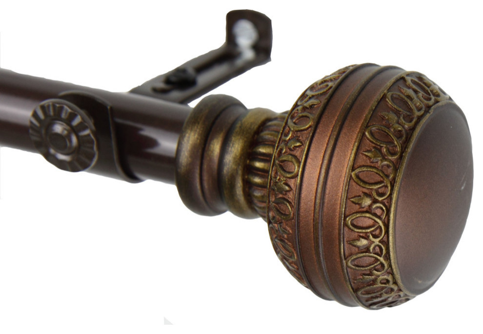 Dolly Curtain Rod 3/4" Dia. 66-120", Cocoa - Traditional - Curtain Rods ...