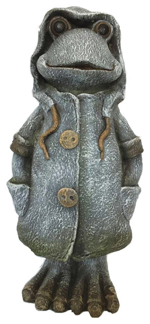 17" Rain Coat Frog - Eclectic - Garden Statues And Yard Art - by Santa ...