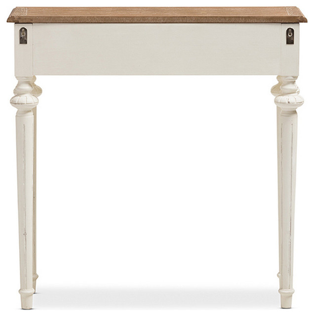 Urban Designs Weathered Oak White Wash Distressed Wood Two-Tone Console ...