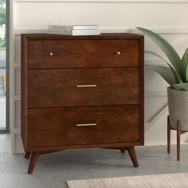 Flynn Mid Century Modern 3 Drawer Small Chest - Midcentury - Accent ...