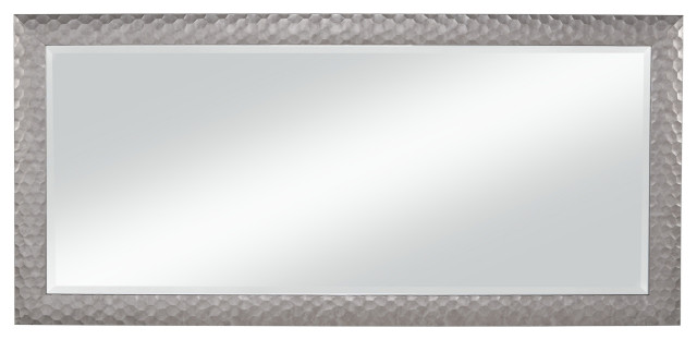 Stylish Rectangular Polystyrene Framed Leaner Mirror, Metallic Gray ...