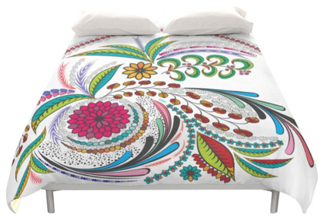 Elegant Floral Duvet Cover, Full - Contemporary - Duvet Covers And ...