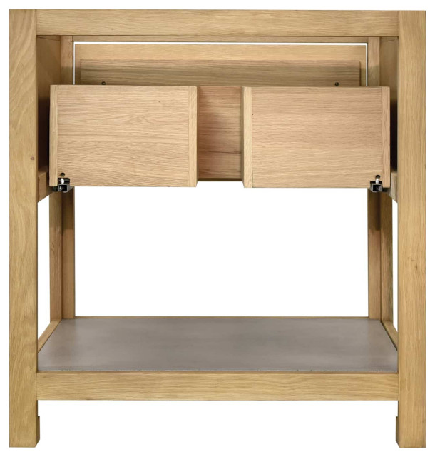 Solace Vanity with Ash Concrete Shelf, Base Only, 30" - Transitional ...