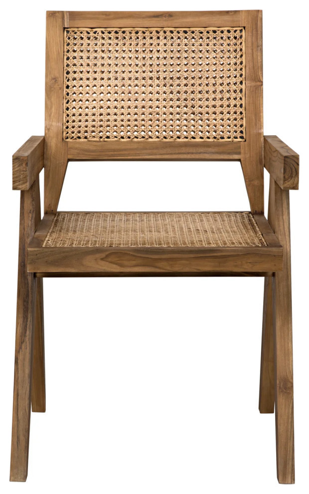 Pearson Chair With Caning, Teak Set of 2 - Tropical - Dining Chairs ...