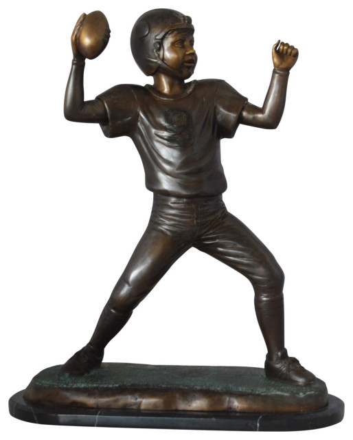 Young Quarterback bronze statue - Size: 14"L x 6"W x 20"H ...