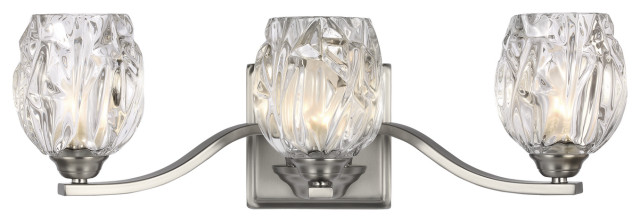 Feiss VS22703SNL1 Three Light Vanity Feiss Kalli Satin Nickel ...