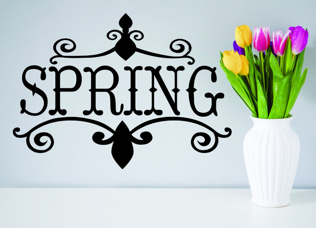 Decal, Spring Fancy Sign, 20x30", 20X30 - Contemporary - Wall Decals ...