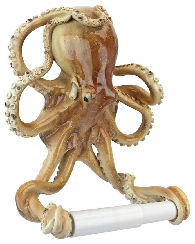 Design Toscano Toilet Tentacles Toilet Paper Holder - Beach Style - Toilet Paper Holders - by ...
