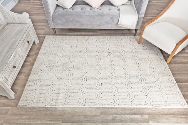 CosmoLiving Chanai Sandstone Geometric Contemporary Area Rug, 2'x8 ...