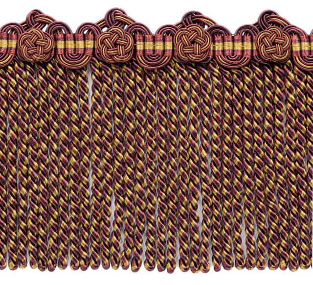 Bullion fringe Trim with Scroll and Rosette Header, Color# LX09 [12 ...