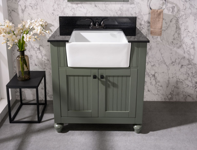 30" Pewter Greensink Vanity Without Faucet - Traditional - Bathroom Vanities And Sink Consoles ...