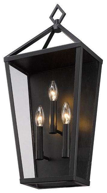 3 Light 24" Powder Coat Black Outdoor - Transitional - Outdoor Wall ...