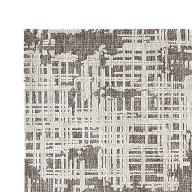 Rectangular Polyester Rug with Window Pane Design, Medium, Gray and ...