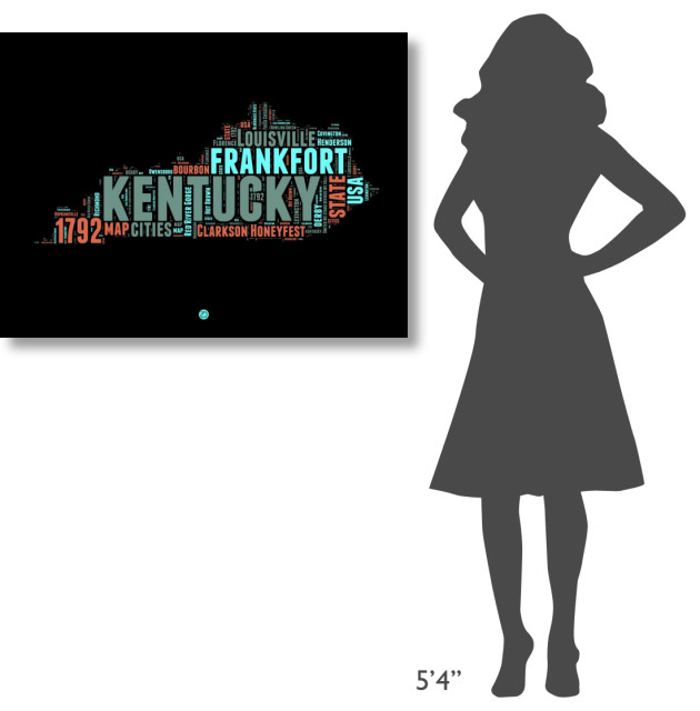"Kentucky Word Cloud 1" Fine Art Print, 40" x 30" - Modern - Prints And ...