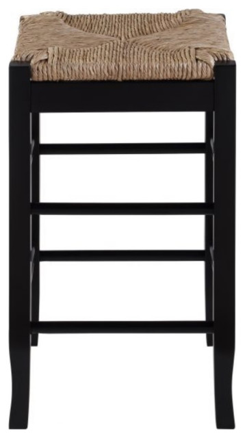 24" square rush cntr stool [black] - Tropical - Bar Stools And Counter ...