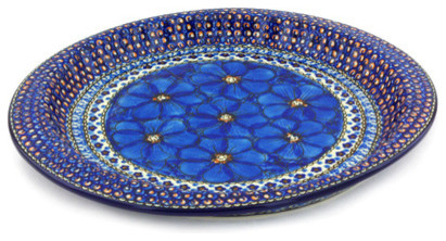 Polmedia Polish Pottery 13" Stoneware Fluted Oval Platter ...