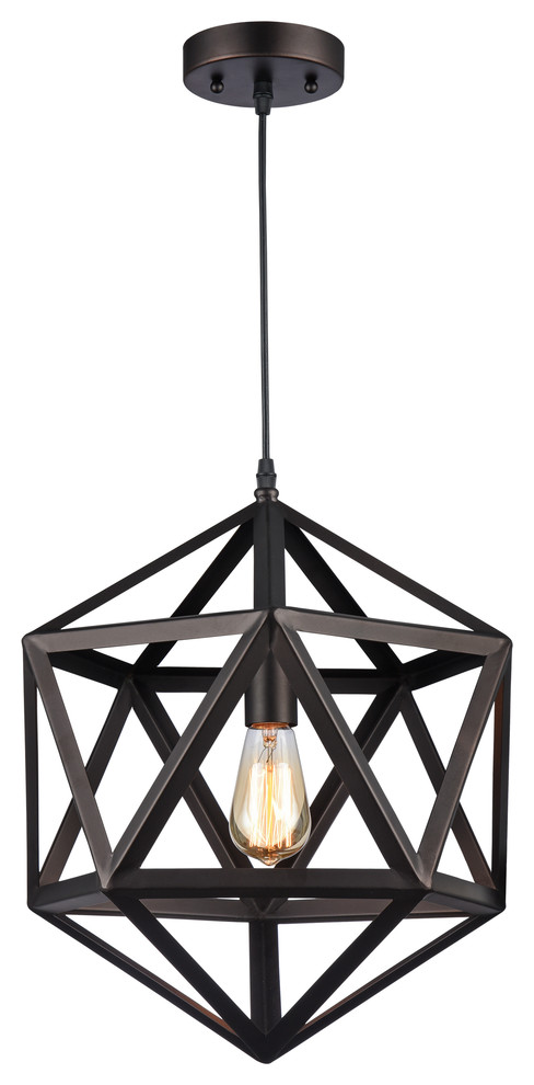 Chloe Lighting Osbert Industrial Oil Rubbed Bronze 1 Light Pendant ...