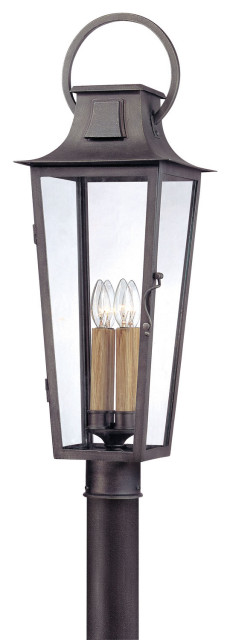 Parisian Square Four Light Post Lantern in Aged Pewter - Transitional ...