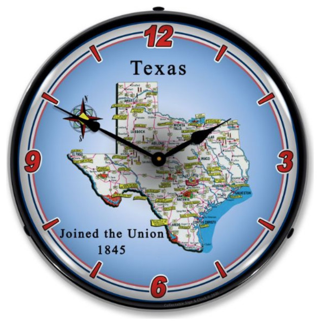 20041125 State of Texas Clock - Contemporary - Wall Clocks - by ...