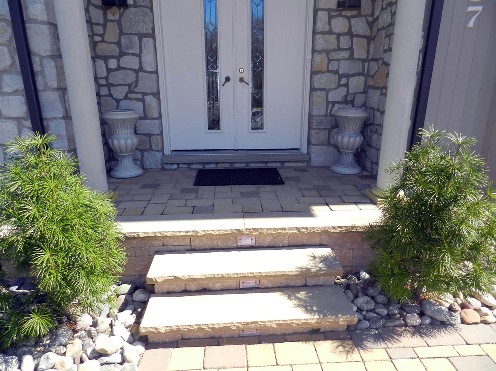 Sandstone Step Treads combined with pavers - Rustic - Philadelphia - by ...
