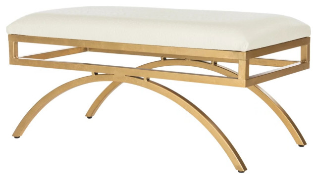 Moon Arc Modern Glam Bench, Unique Design with Gold Arched Legs ...
