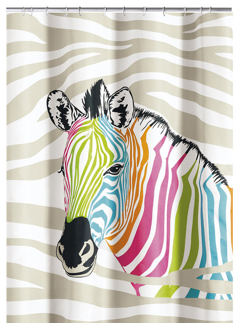 Modern Fabric Shower Curtain, Zebra - Contemporary - Shower Curtains ...