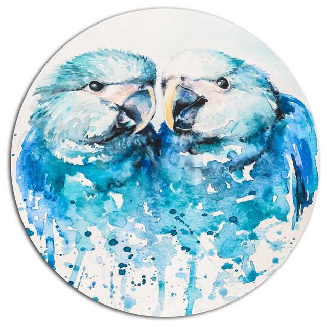 Spix'S Macaw Watercolor, Animal Large Disc Metal Wall Art, Disc of 36 ...