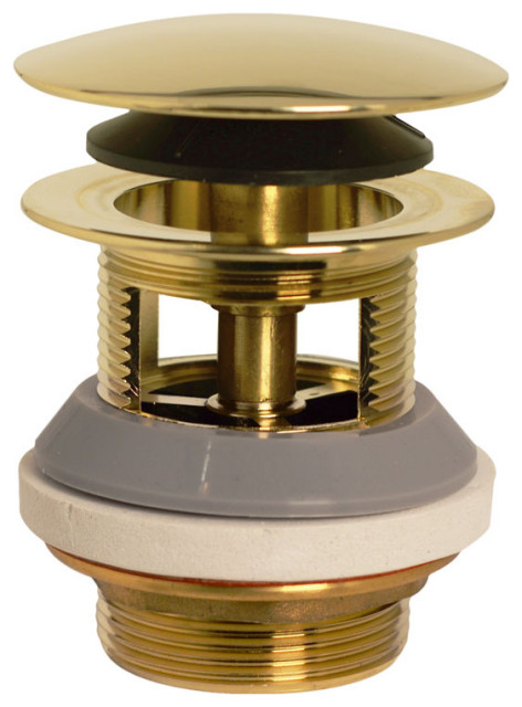 Tip Toe Integrated Overflow Bath Drain In Polished Brass - Contemporary ...