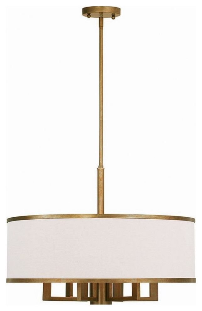 Transitional Six Light Chandelier-Antique Gold Leaf Finish - Chandelier ...