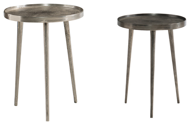 Bernhardt Lex Nesting Table, Satin Nickel/Graphite, Set of 2 ...