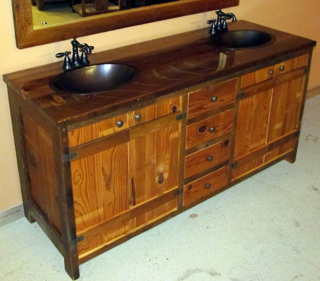 Reclaimed Barn Wood Bathroom Vanities - Traditional - Bathroom ...