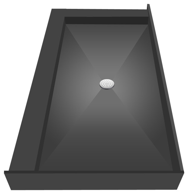 Tile Redi 3460CDL-PVC Double Curb Shower Pan With Center PVC Drain, 34 ...