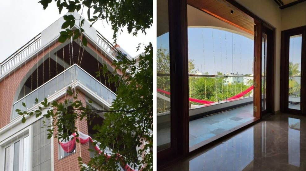 An Indian Bungalow Design with Modern Twists - Balcony - Bengaluru - by ...