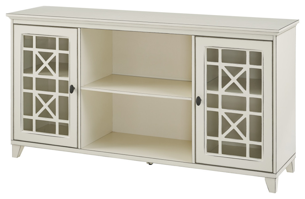 Transitional 2 Door Fretwork Sideboard - Transitional - Buffets And ...