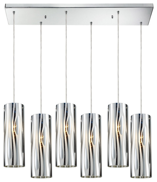 Chromia 6 Light Mini Pendant, Incandescent, Rectangular Canopy ...